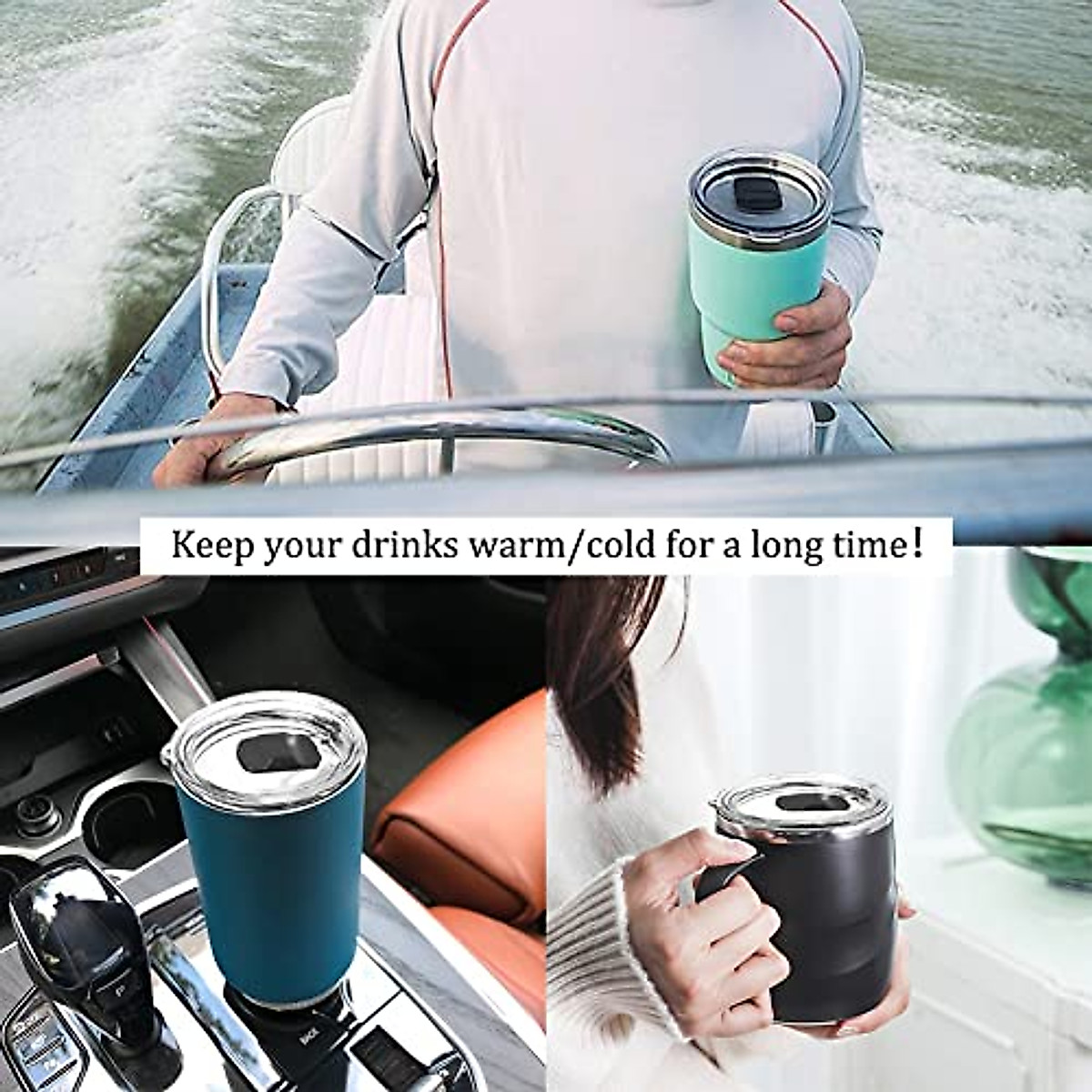 4 Pack 20 oz Magnetic Tumbler Lid with 4 Magnetic Slider Replacement, 20 oz Replacement Lid for Yeti Lids Compatible with YETI Rambler or Old Style Rtic Coffee Tumbler, Magnetic Spill Proof Tumbler