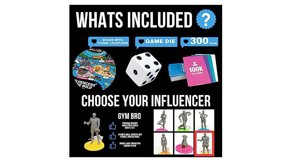 Influencers in the Wild Board Game for Adults - Fun Social Media Challenge
