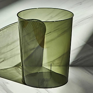 LIFKOME Trash Bin Trash Cans Plastic Wastebasket Small Trash Can Round Garbage Container Bin Party Beverage Chiller Bin for Bathroom Bedroom Office Clear Green Trash Bin Trash Cans