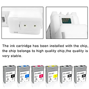 Primer Ink Compatible Canon PFI-120 PFI 120 Ink Cartridge Replacement for Canon imagePROGRAF iPF TM-Series TM-200 TM-300 TM-305 TM-205 (2 Matte Black, 1 Black, 1 Cyan, 1 Magenta, 1 Yellow, 6-Pack)