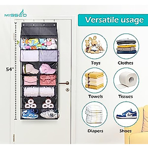 MISSLO Over the Door Shoe Rack for Door fit 14 Pairs Dustproof Over the Door Shoe Organizer Hanging for Closet Storage