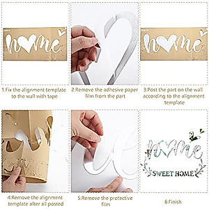 3D Acrylic Mirror Wall Decals Kitchen Butterfly Mirror Stickers Home Letters Decor Heart Quotes Wall Stickers Removable Wall Decals Motivational Wall Decoration for Kitchen Home Dorm (Silver)