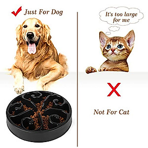 JASGOOD Slow Feeder Dog Bowl Slow Eat Feeder for Fun Slow Feeding Interactive Bloat Stop Dog Bowl,A-Black