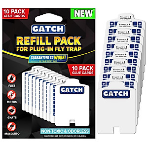 GATCH 10 Pack Glue Card Refills for Indoor Plug-in Fly Trap, Sticky Pads for 202-2W/202-2B, Ready to Use