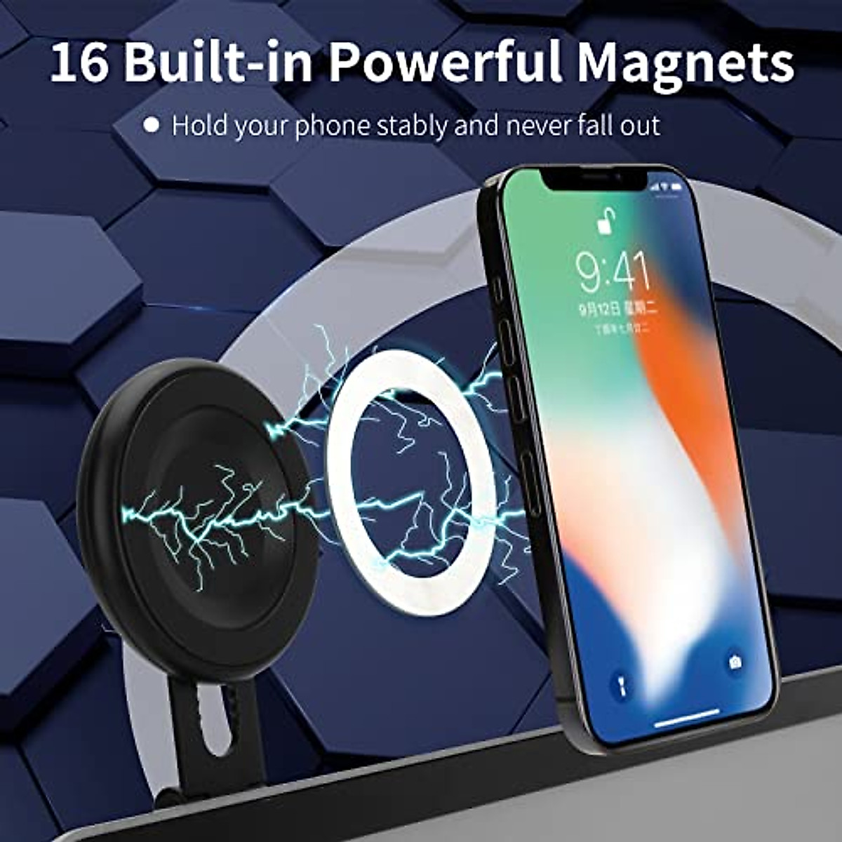 Wonarby Magnetic Phone Holder for Car - Tesla Model 3/X/Y/S Accessories Phone Mount - Magsafe Compatible with iPhone 12/13/14 and Samsung Cell Phones Car Holder