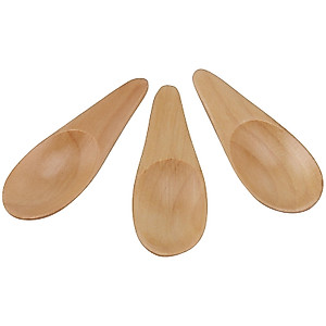 HAKZEON 20 PCS Mini Wooden Salt Scoop, Small Wooden Spoons for Spice Jars, Small Salt Spoon with Short Handle, Tiny Wooden Spice Spoons for Loose Tea Leaves, Candy, Coffee