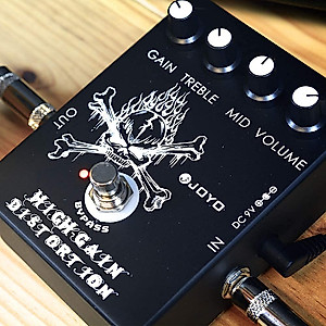 JOYO JF-04 High Gain Distortion Pedal Bundle with DC 9V Pedal Power Supply (800mA -1A) AC Adapter