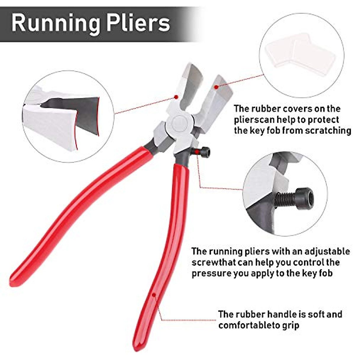 shynek Key Fob Hardware, Keychain Hardware Set Includes 40pcs Key Fob Hardware 1 Inch with Key Fob Hardware Pliers for Wristlet Keychain, Key Lanyard and Key Chain Making Hardware Supplies