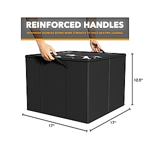 SpaceAid Shoe Organizer for Closet, 2 Pack Foldable Shoe Storage Containers Baskets Boxes Bins w/Adjustable Dividers, Fits 16-32 Pairs, Black