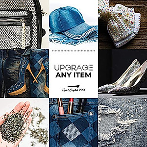 Quick Crystals Pro Hotfix Applicator, Bedazzler Kit with Rhinestones, DIY Wand Setter Tool Kit with 7 Different Tip Sizes, Tweezers, Cleaning Brush, User Manual, and 4400 Rhinestones.