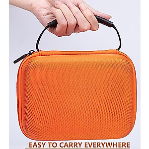 Phomemo Case 2023 Upgrade Version M110 M200 M221 Label Printer,M220 Thermal Label Maker, P3200 D1600 M04S Sticker Photo Printer Storage Holder Tape Paper Roll&USB Cable(Box Only)-Orange