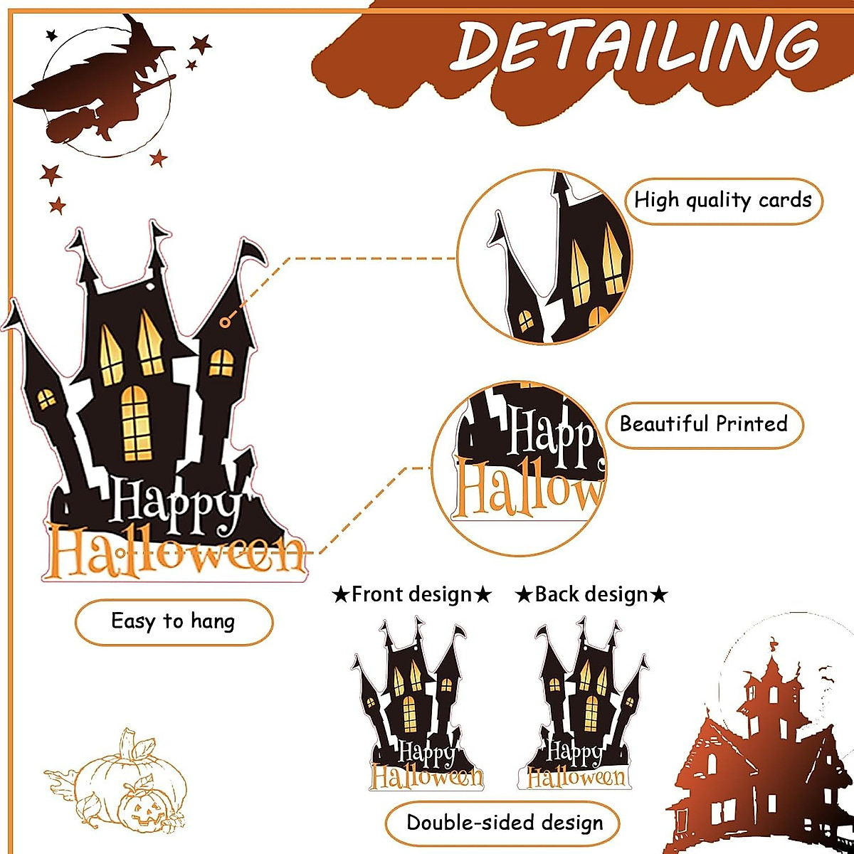 Halloween Hanging Swirl Ceiling Decorations - 24 Pcs Hanging Streamers Halloween Ceiling Decor with Ghost Pumpkin Spider Skull for Home Halloween Party Supplies