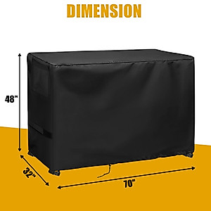 Guisong Outdoor Table and Chair Set Cover, Waterproof Cover for Outdoor Bistro Set with 2 Bar Chairs 70" L x 32" W x 48" H