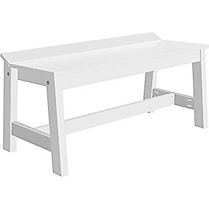 LuxCraft Café Poly Outdoor Dining Bench (White, 41")