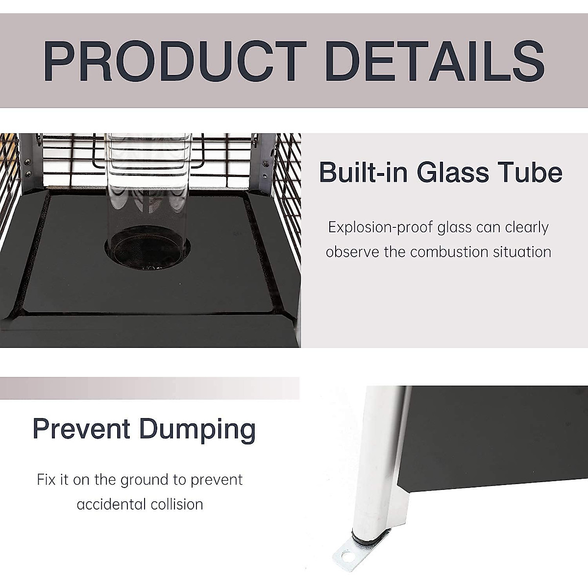 SOLAURA Outdoor Patio Propane Heater, Pyramid Flame Patio Tall Standing Propane Heater w/Wheels, 41000 BTU, Black