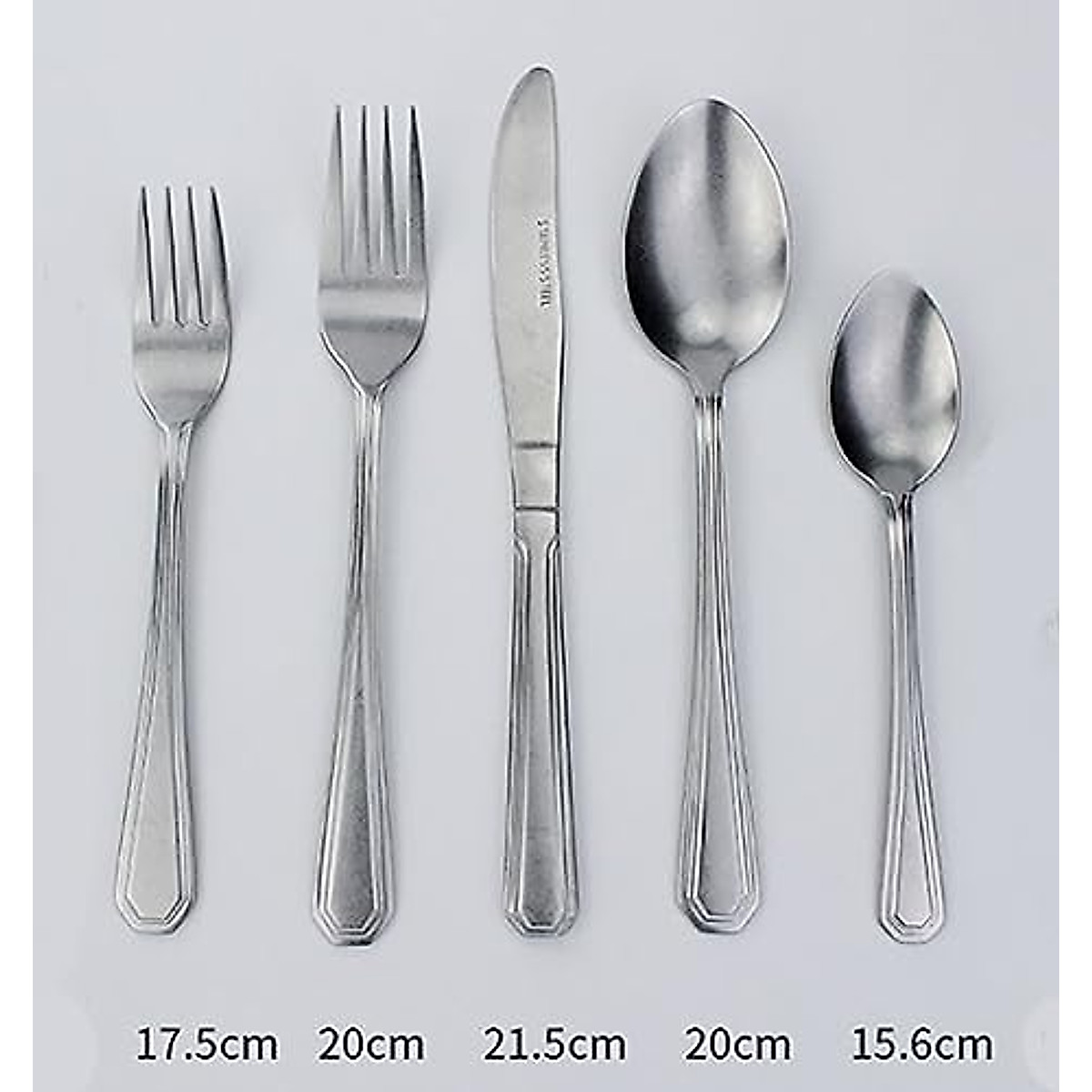 Silverware Set Cutlery Retro Bordered Utensil Flatware Food-Grade Stainless Steel Home Restaurant Small Business,Mirror Finish Tableware 40 Piece Service for 8