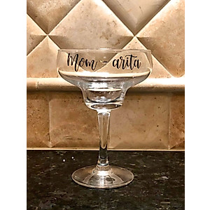 Mom - arita margarita glass. Great all year around for all the moms in your life. Summer cocktail glass. Novelty margarita glass. Great gift idea! (shatterproof)