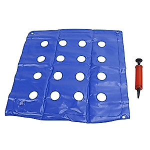 Inflatable Seat Cushion, PVC 16 Holes Inflatable Chair Cushion Anti Decubitus Ergonomic Chair Cushion Coccyx Sciatica Chair Pad Ideal for Long Sitting with Pump Blue