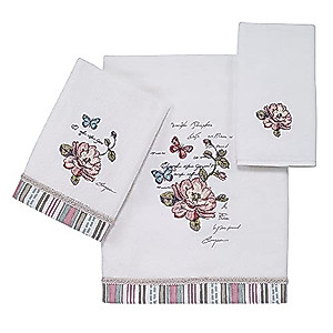 Avanti Linens - Fingertip Towel, Soft & Absorbent Cotton Towel (Butterfly Garden Collection)