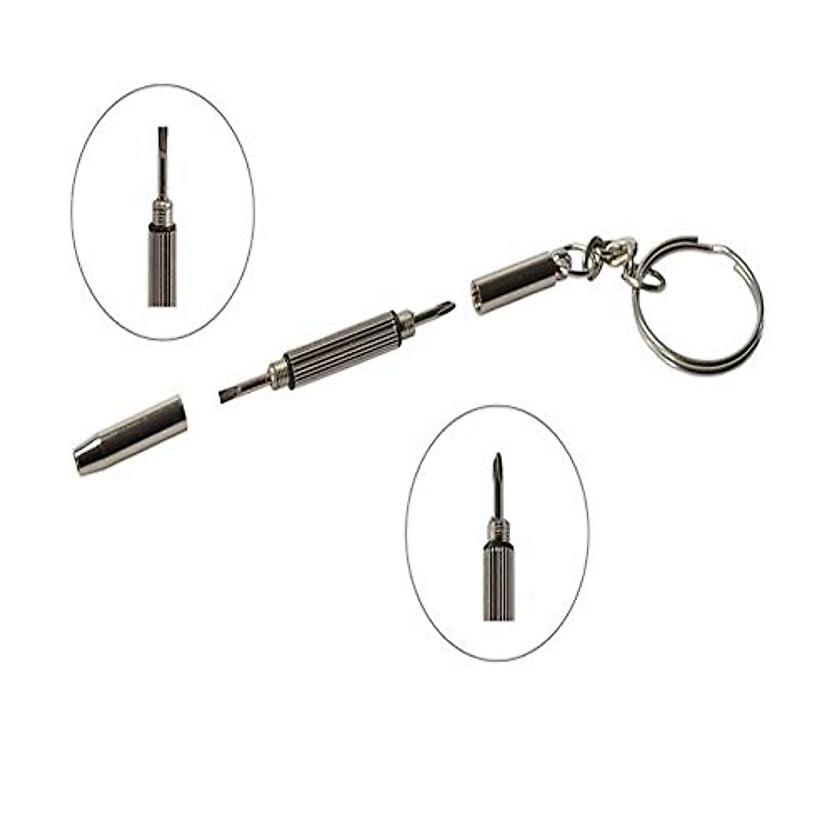 Eyeglass Screwdriver, Maserfaliw 3in1 Mini Sunglasses Eyeglass Phone Watch Repair Keychain Screwdriver Kit Tool - Silver, Home Essential Tools, Holiday Gifts.