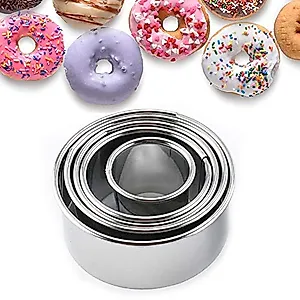 5 Pcs Stainless Steel Cookie Biscuit Cutters - Dumpling Donut Doughnut Pastry Cutters / Round Cake Cookie Scone Cutters Molds for Cooking Baking by ZDHSOY