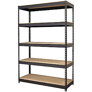 Iron Horse 3800 Riveted Steel Shelving 5-Shelf 18Dx48Wx72H Black