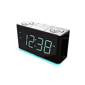 Emerson SmartSet Alarm Clock Radio with Bluetooth Speaker, Charging Station/Phone Chargers with USB port for iPhone/iPad/iPod/Android and Tablets, ER100301, Black