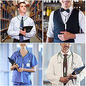 SMTTW Neck Pens in a Rope Retractable Pen on Lanyard 2 Colors Ink Ballpoint Pen with Chain for Nurses Students, Office School Home Supplies (5 Pack)