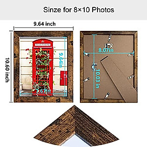 SESEAT 8x10 Picture Frame Wood Brown, Photo Frame for Wall Mounting or Tabletop, 1 Pack