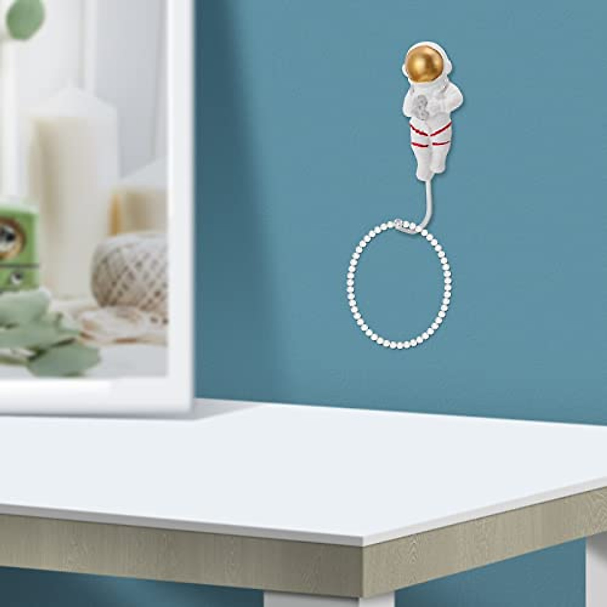 2pcs Umbrella Holder Wall Hooks Decorative Wall Mounted Coat Hooks Key Rack Astronaut Wall Sculptures Home Decor Key Hook Decorative Hooks Kids Bathroom Accessories Decorative Wall Hooks