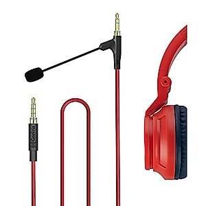 Geekria Boom Mic Headphones Cable for Online Class, Compatible with Riwbox FB-7S,EKids Spiderman, Batman Kids Headsets, 3.5mm Jack Replacement Cord with Boom Microphone for Gaming & Meeting (4 ft)