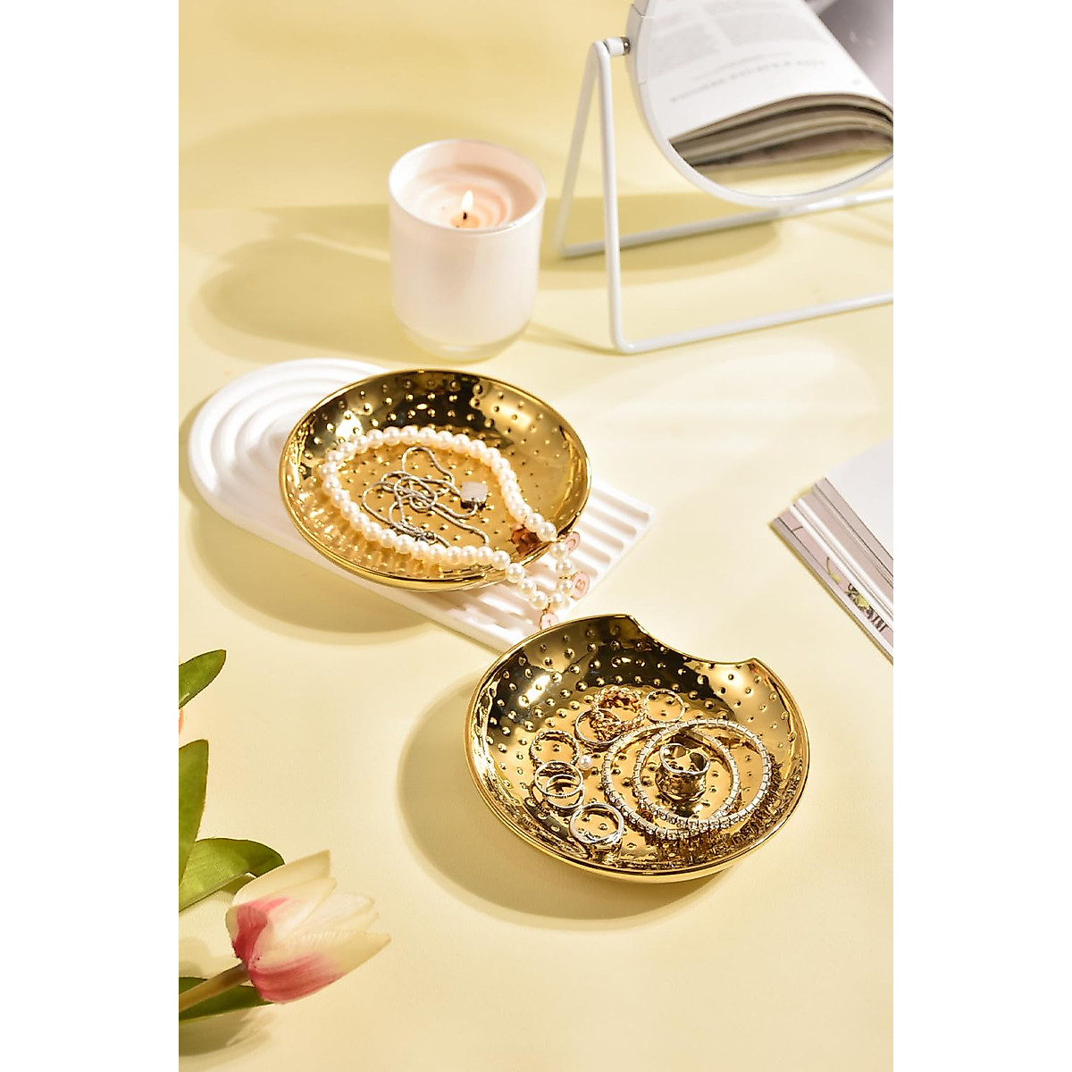 2 Pack Ceramic Spoon Rest for Stove Top, t5" Large Spoon Holder for Kitchen Counter, Ceramic Coffee Spoons Rest for Spoons, Ladles, Tong, Kitchen Spoon Holder for Multiple Utensils, Housewarming Gifts