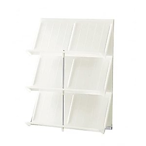 like-it Shoe Storage, 3 Tiers, Width 17.7 x Depth 6.9 x Height 23.8 inches (45 x 17.5 x 60.5 cm), White, Made in Japan, Short Boot Storage, Space Saving, Boot Storage Rack, Magazine Rack