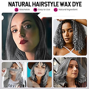 VOLLUCK Silver Gray Hair Wax Pomades 4.23 oz - Natural Hair Coloring Wax Material Disposable Hair Styling Clays Ash for Cosplay, Party (Silver Gray)
