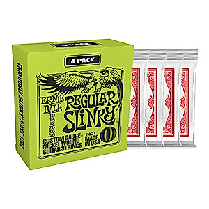 Ernie Ball Regular Slinky Nickel Wound Electric Guitar Strings Amazon Exclusive 4-Pack - 10-46 Gauge