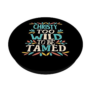 CHRISTY Name Cute Retro Girls Wildflower CHRISTY Name PopSockets Standard PopGrip