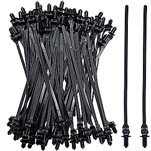 80 Pack Nylon Push Mount Cable Zip Tie, 8.3"x0.18" Heavy Duty Nylon Push Mount Self Locking UV Resistant Assortment for Indoor Wire Tying (Black)