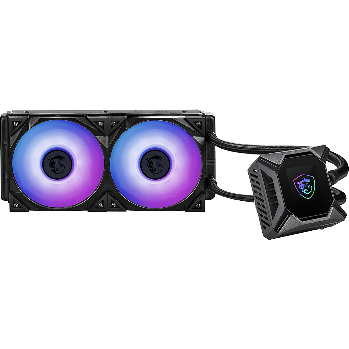 MSI MPG CORELIQUID K240 V2 AIO CPU Liquid Cooler - LCD Pump with 60mm Fan, 2 x 120mm ARGB Fans, Evaporation-Proof Tubing, GI Cooling & Mystic Light Software Support - AMD & Intel Socket Compatible
