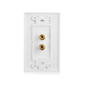 Cable Matters 2-Pack Speaker Wire Wall Plate (Speaker Wall Plate, Banana Plug Wall Plate) for 1 Speaker in White