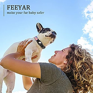 Reflective AirTag Dog Collar, FEEYAR Waterproof Air Tag Dog Collar [Black], Integrated Apple AirTag Holder Dog Collars with Flag Patch, GPS Tracker Dog Collar for Small Medium Large Dogs [Size XL]