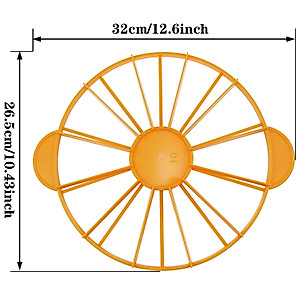 zutisay Cake Portion Marker Cake Divider Cutter 10/12 Piece Round Cake Cutter Slicer with Handle Pastry Baking Tool for 26.8cm/10.6in Diameter Yellow