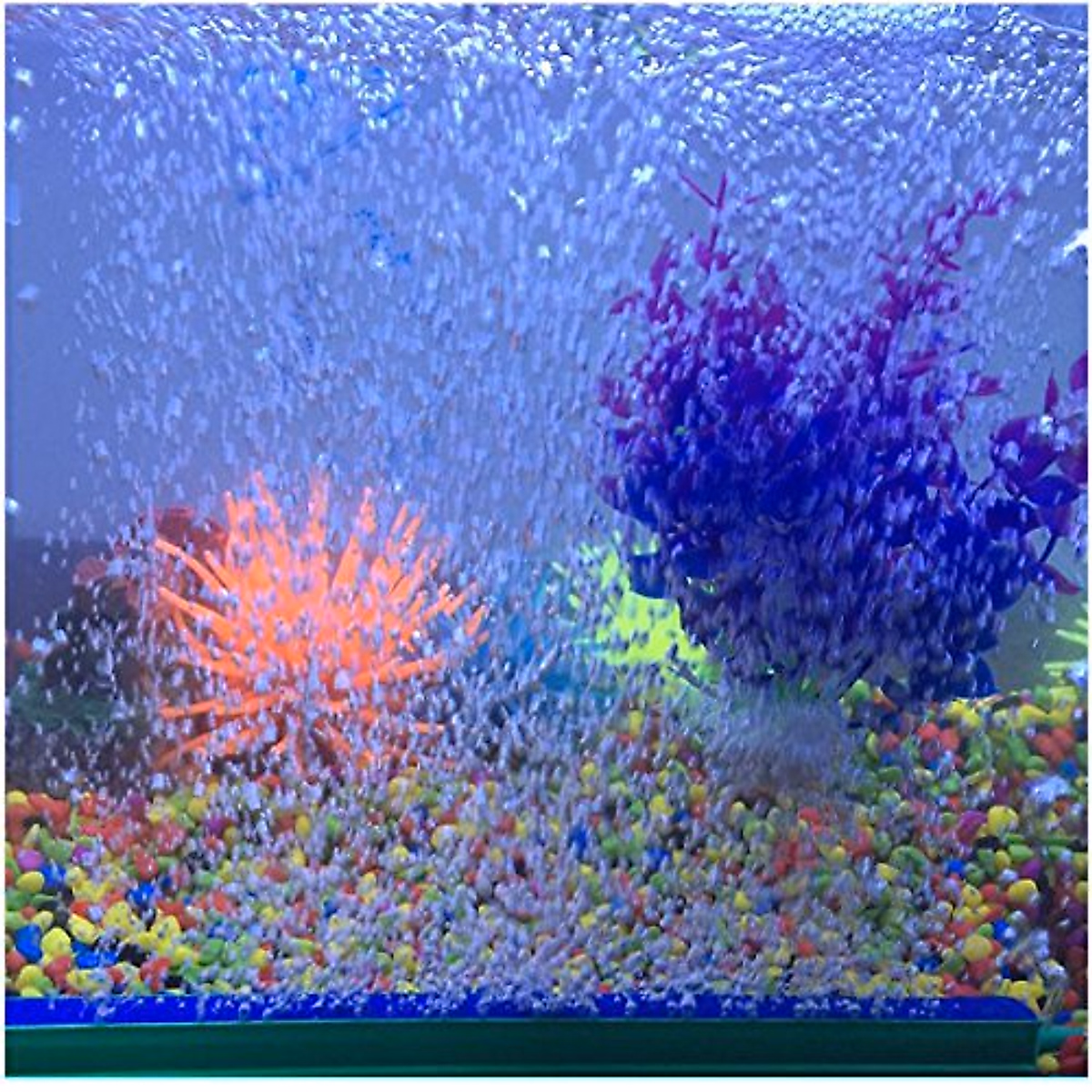 Saim Aquarium Fish Tank Mineral Air Bubble Air Stone Bar 16-Inch （Green/Blue） with 20Ft Clear Air Line.