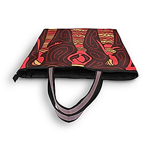 JSTEL Women Large Tote Top Handle Shoulder Bags Abstract African Art Patern Ladies Handbag