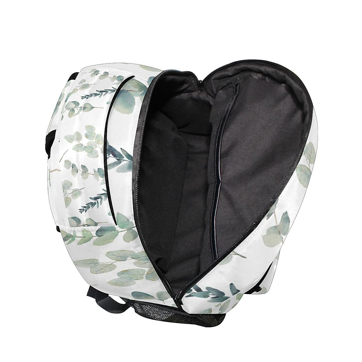 Green Sage School Backpack for Kids Boy Girls Eucalyptus Leaf School Bag Daypack Spring Floral Laptop Bookbags Camping Travel Outdoor Shoulder Bag