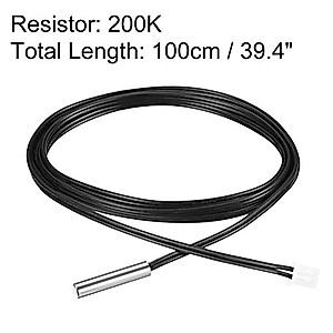 uxcell 200K NTC Thermistor Probe 39.4 Inch Stainless Steel Sensitive Temperature Temp Sensor for Air Conditioner