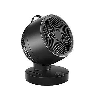 Kapoo Table Air Circulator Fan with Remote, Blade 8", 6 Speeds 4 Wind Modes, Horizontal Vertical Oscillating, Indoor Circulator Fan for Whole Room Temperature Equilibrium, b02, Black (GS-XXG037)