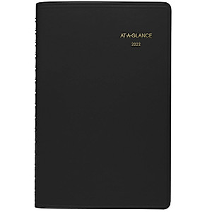 2022 Weekly Appointment Book & Planner by AT-A-GLANCE, 7" x 8-3/4", Medium, Black (7095105)