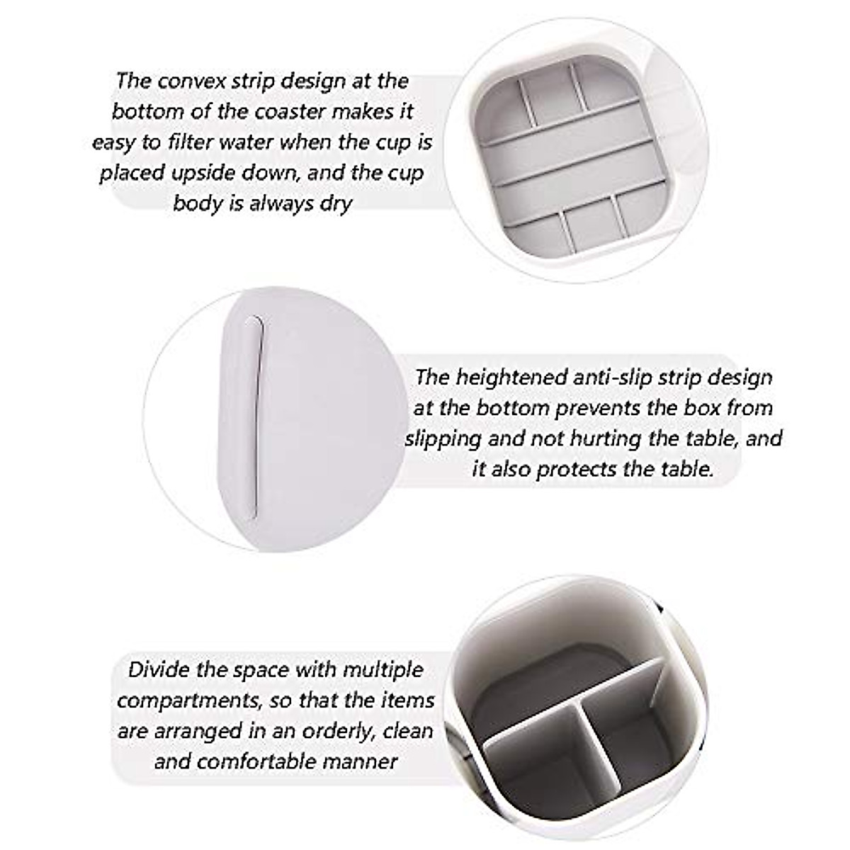 Lightweight and Comfortable mouthwash Cup, Multi-Compartment Toothbrush Cup, Simple Household Bathroom Toothbrush Cup, Safe and Durable wash Cup, Suitable for Travel and Outdoors