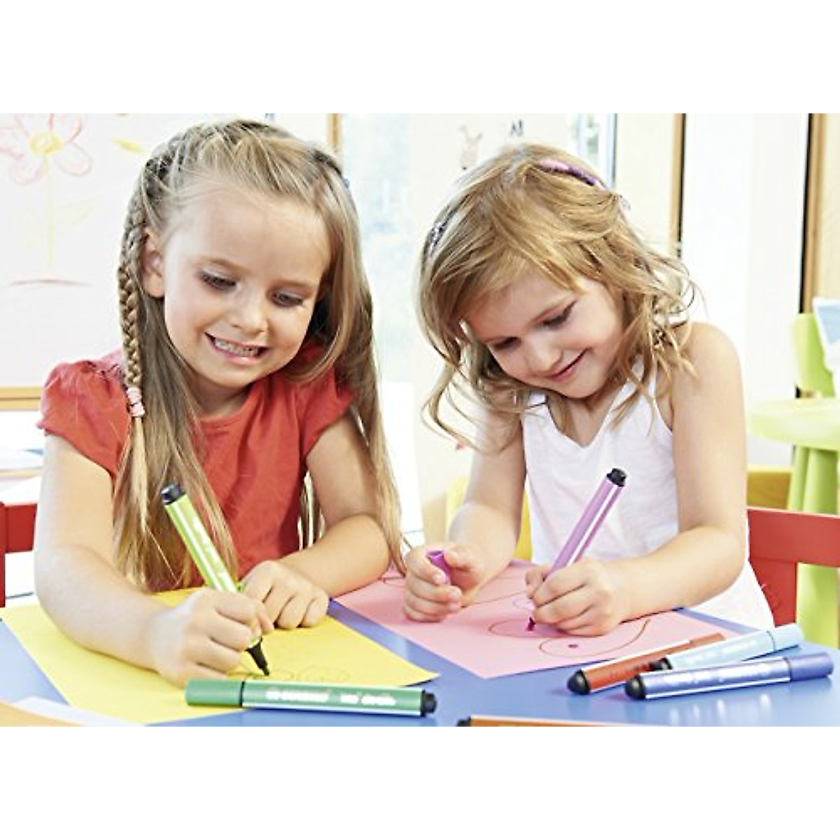 STABILO Trio Scribbi Triangular Felt Tip Pen - Assorted Colours (Pack of 14)