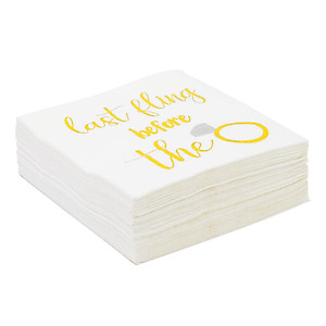 BLUE PANDA - 50 Pack Bachelorette Party Napkins, Last Fling Before the Ring Decorations (5 x 5 In)